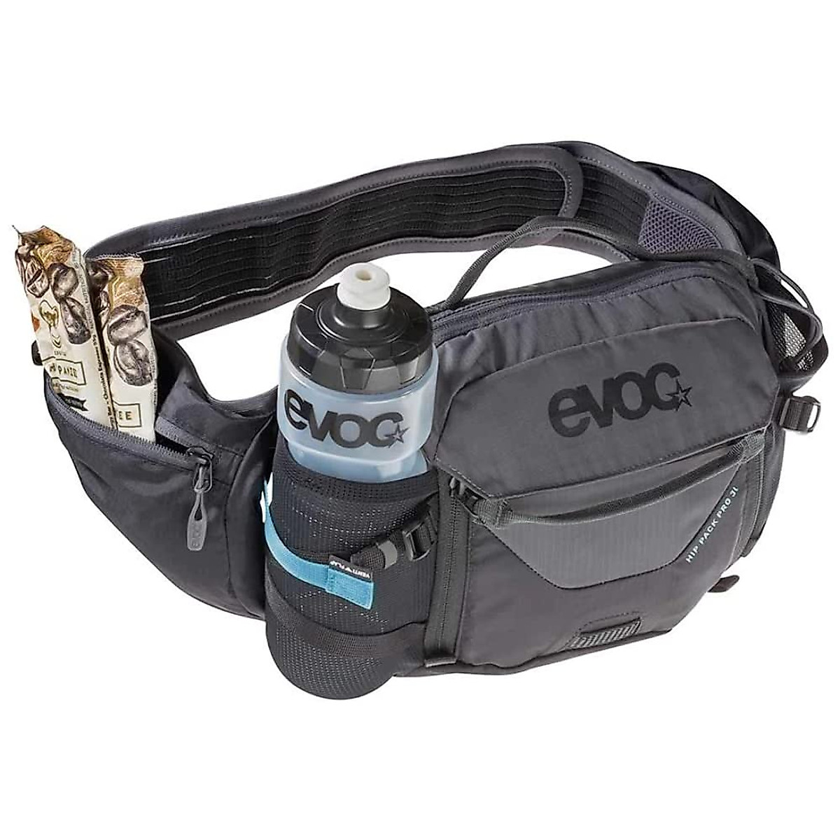 Evoc, Hip Pack Pro, Hydration Bag, Volume: 3L, Bladder: Not inlcuded, Black/Carbon Grey