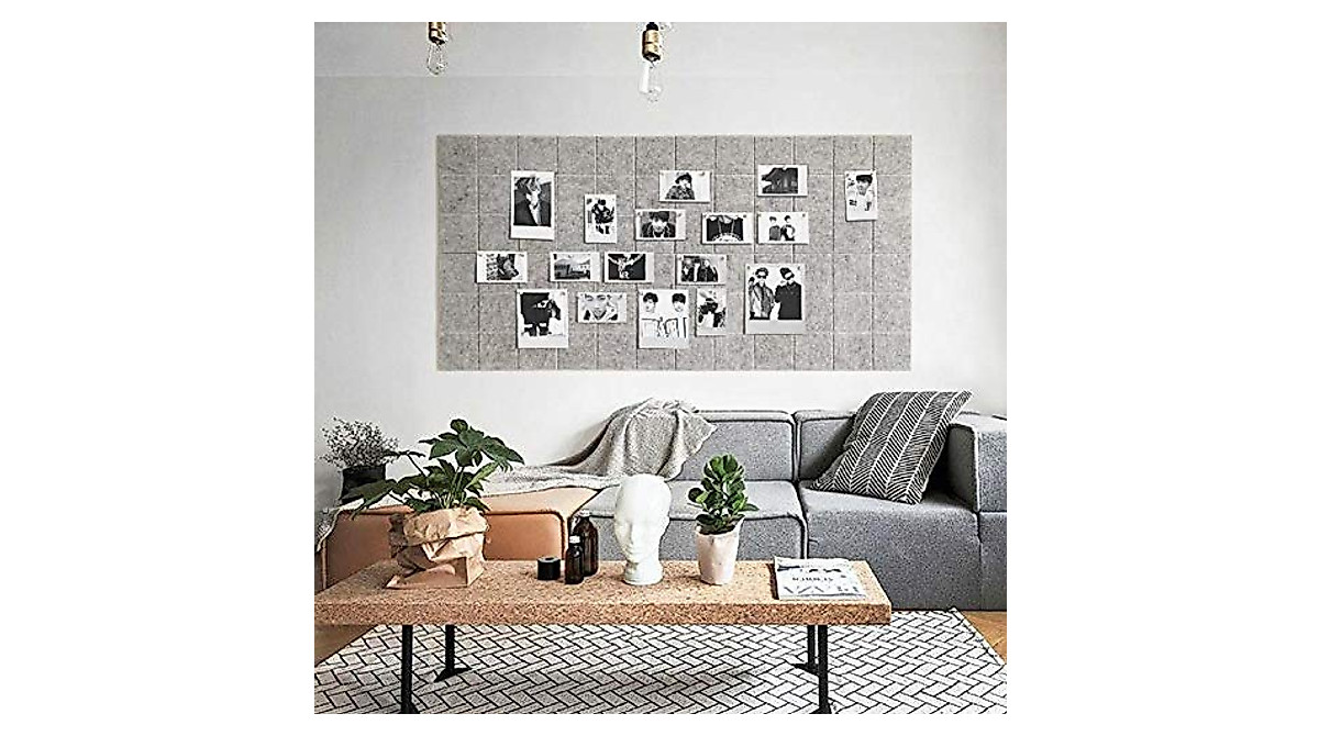 Horypt Felt Tile Board - Stylish Self-Adhesive Wall Bulletin Board
