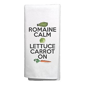 ThisWear Housewarming Gifts for New Homeowners Romaine Calm Lettuce Carrot On Decorative Kitchen Tea Towel White