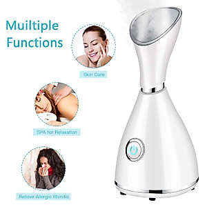 Totexil Facial Steamer for Facial Deep Cleaning, Moisturize, Unclog Pores, Face Spa, Nano Ionic Humidifier, Home Facial Warm Mist Face Steamer with Blackhead Removal Kit, Brush, Hair Band