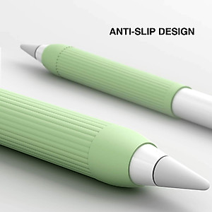 litumfen 5 Pack iPencil Grips Silicone Holder Sleeve Compatible with Apple Pencil 1st and 2nd Generation (Black, Green, Pink, White, Purple)