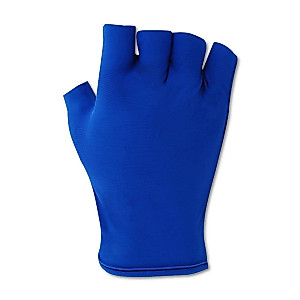 MAGID ATV202L Fingerless Gel Palm Padded Impact Glove, Large, Blue (One Pair), Left & Rigth Hand