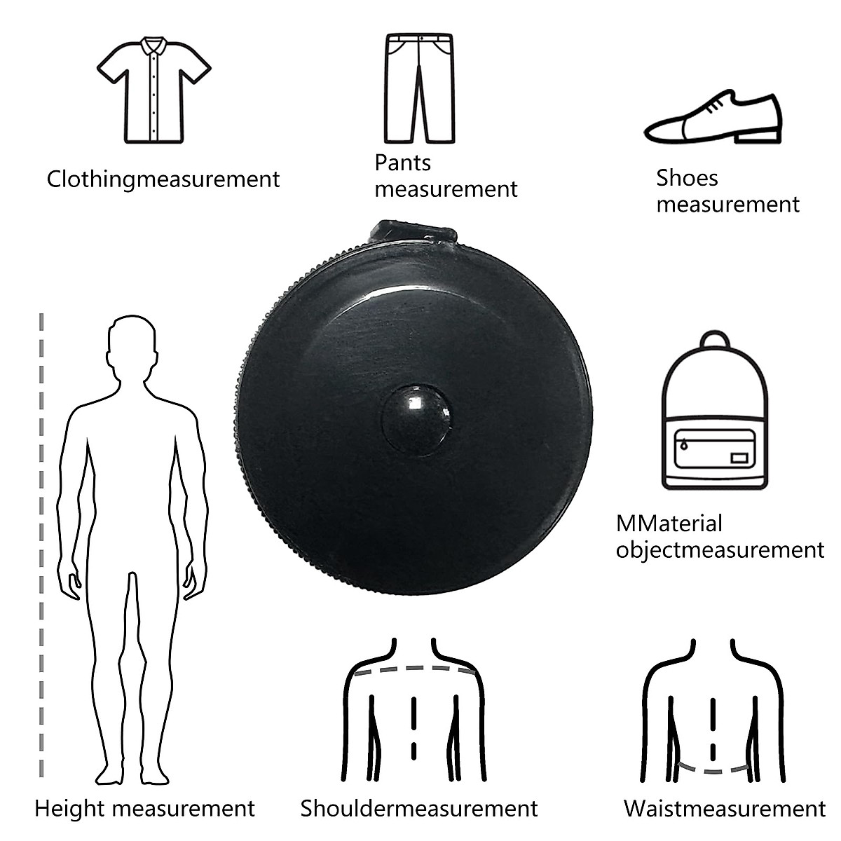 3 Pack Tape Measure Retractable Measuring for Body Fabric Sewing Tailor Cloth Knitting Craft Weight Loss Measurements Retractable Black Dual Sided Tape Measure Body Measuring 60-inch 1.5 Meter