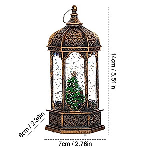 Christmas Snow Globe Water Lantern, White Sparkly Snow Globe Lantern, Santa Claus Snowman Christmas Tree Decoration LED Lanterns for Home