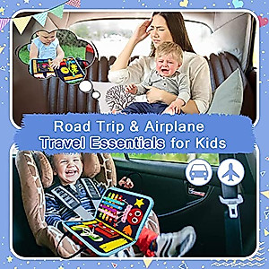 Gojmzo Busy Board Montessori Toys for 1 2 3 4 Year Old Boys & Girls Gifts, Sensory Toys for Toddlers 1-3, Autism Educational Travel Toys, Preschool Activities Learning Alphabet Count Fine Motor Skills