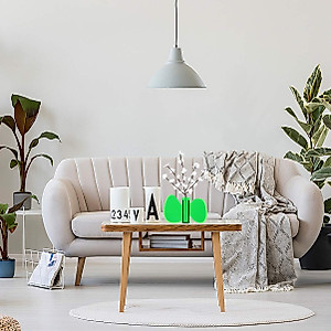 Flower Vase Leaf Shape Test Tube Vase Flower Pots Desktop Terrarium Planters Flower Arrangement for Hydroponic Bud Vase Decor (Green)