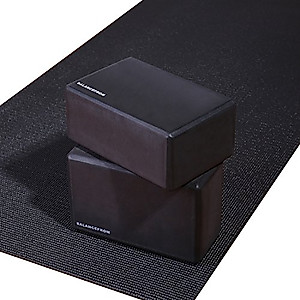 Signature Fitness Set of 2 High Density Yoga Blocks, 9"x6"x4" Each, Pair (Black)
