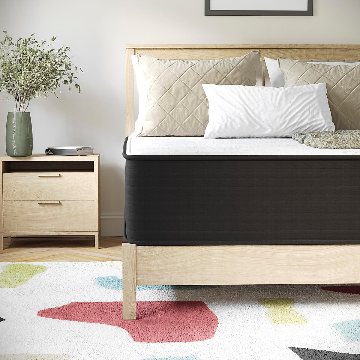 BizChair Dream 12" Hybrid Spring and Foam Mattress in a Box, High Density Foam and Spring Hybrid Mattress for Pressure Relief, Full