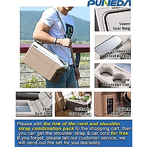 PUNEDA 12V Car Refrigerator Cooler/Warmer 8 Quart (9L) 41℉~149℉,12 Volt DC &110V AC, Electric Car Fridge Portable Compact Camping Cooler Thermoelectric 12V Small Fridge for Car,RV,Camping (Old)