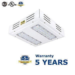 Hytronics 100W LED Canopy Gas Station Light, 5000K 10485Lumens, UL Listed & DLC Certificate, Sheet-Metal Lamp Body, IP 65 Rating Waterproof.