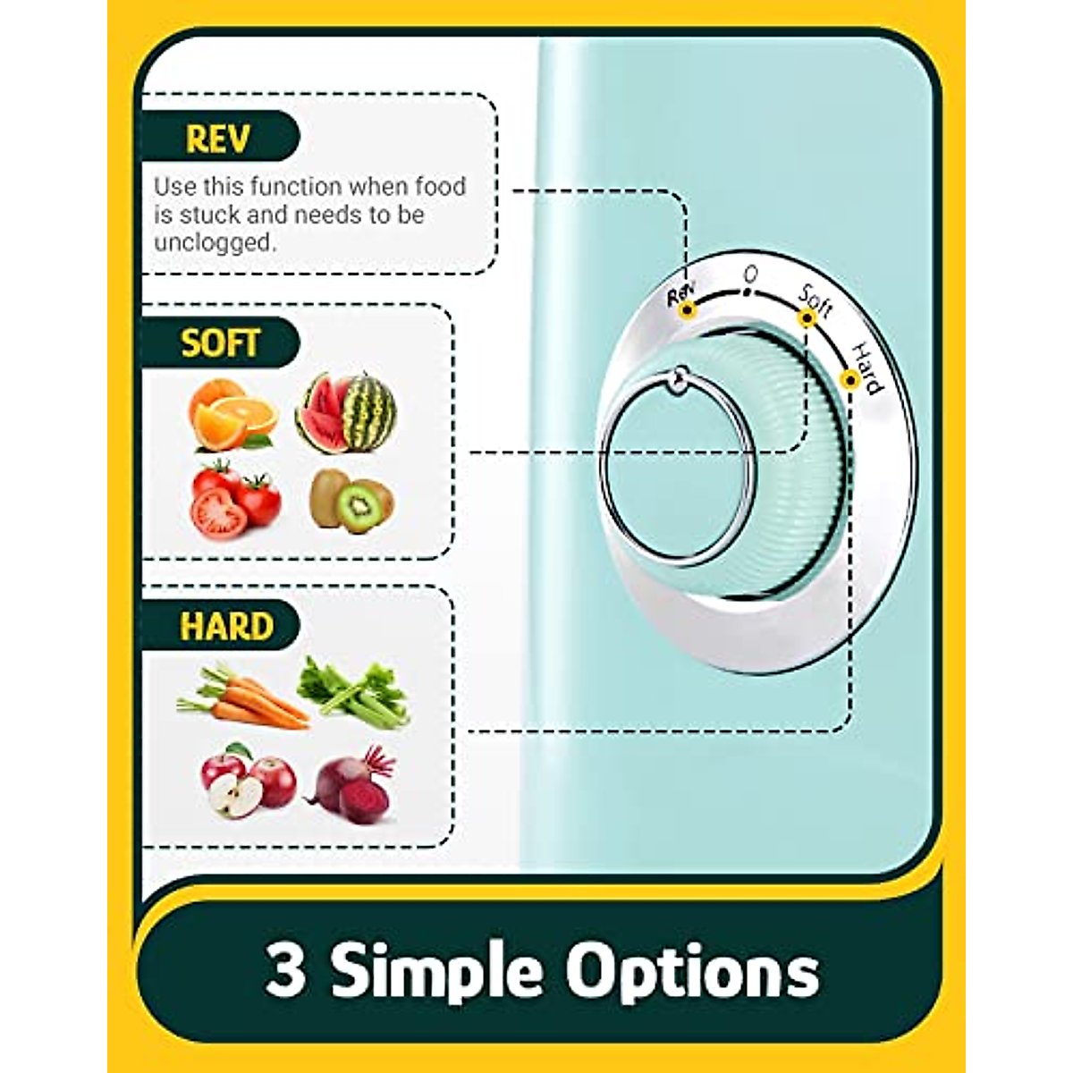 Hazel Quinn Masticating Juicer, Slow Cold Press Juicer Machines for Fruit and Vegetable, Easy to Clean, 2-Speed Modes & Reverse Function, 80 RPM Quiet Motor Below 65dB, Mint Green, Retro Style
