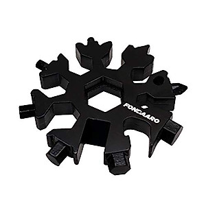 Fondaaro 18-in-1 Snowflake Stainless Multi tool - Pocket Keychain - Mini Screwdriver - Box Cutter - Bottle Opener - Cool Dads Gifts and Gadgets for Men