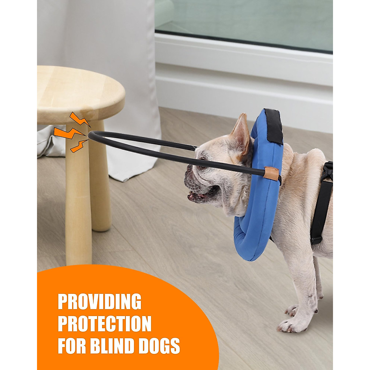 Blind Dog Bumper Halo,Harness Guiding Device for Blind Dog,Pet Anti-Collision Ring for Protective&Build Confidence,Blind Dog Accessories