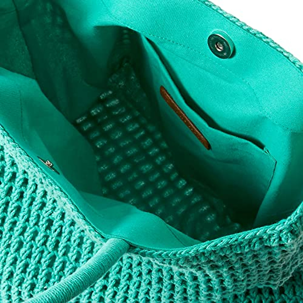 The Drop Women's Alora Crochet Small Tote, Jade, One Size