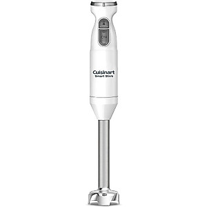 Cuisinart Hand Blender, Smart Stick 2-Speed Hand Blender- Powerful & Easy to Use Stick Immersion Blender-for-Shakes, Smoothies, Puree, Baby Food, Soups & Sauces, Stainless Steel, CSB-175P1,White
