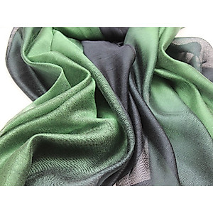 SNUG STAR Cotton Silk Scarf Elegant Soft Wraps Color Shade Scarves for Women (Dark green)