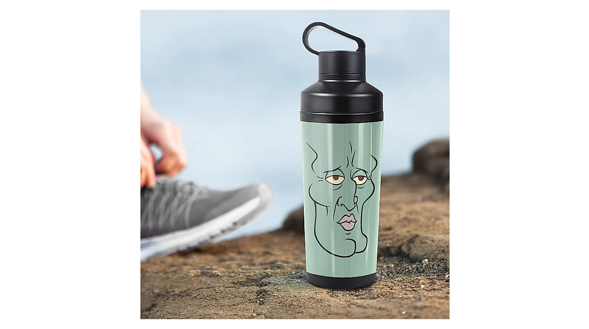Official SpongeBob Squidward Water Bottle - Leak Resistant & Insulated