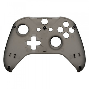 eXtremeRate Foggy Clear Black Faceplate Cover for Xbox One Wireless Controller (Model 1708), Custom Replacement Front Housing Shell for Xbox One S & Xbox One X Controller - Controller NOT Included