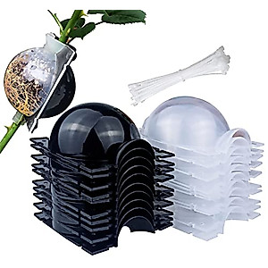 MIIIM 10 PCS Air Layering Propagation Kit with Zip Ties, Reusable Half Transparent Grafting Ball, Air Layering Pods Clear, Plant Rooting Grafting Box for Fast Propagation Plants (Medium)