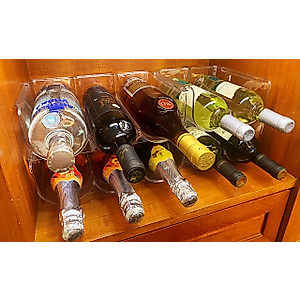 OKITCHEN Set of 2 Refrigerator Wine Rack, Cabinet Water Bottles Storage Organizer, Stackable Wine Rack for Kitchen Countertop Save Space, 1-Bottle 2 Packs