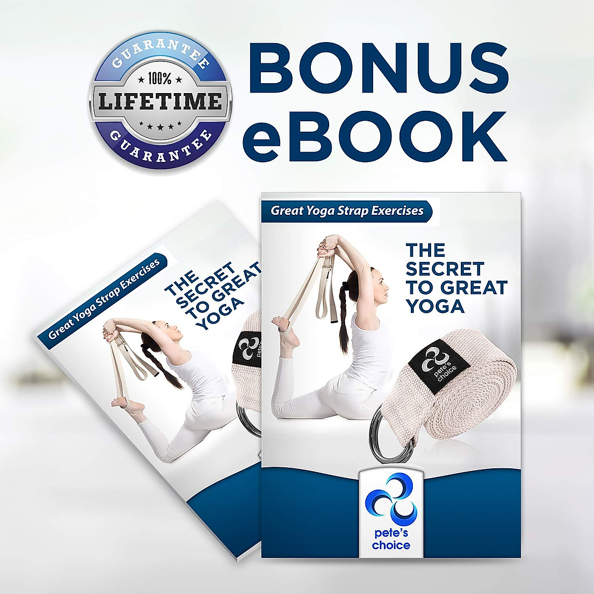 5 Pack Yoga Exercise Adjustable Straps 8Ft | BONUS eBook | with Durable D-Ring For Pilates & Gym Workouts | Hold Poses, Stretch, Improve Flexibility & Maintain Balance