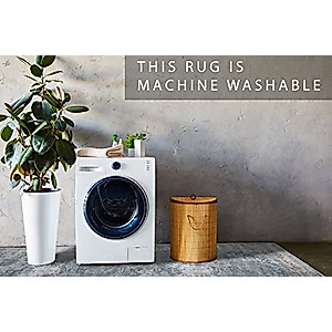 RugOver Machine Washable Area Rug, Pet Friendly & Resistant Indoor Carpet for Kitchen, Bathroom, Living Room (Ash/Champagne, 2' x 3')