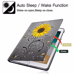 Case for New iPad Mini 6 2021 (6th Generation), Multi-Angle View Adjustable Stand Auto Wake/Slee for iPad Mini 6th Gen 8.3 Inch ,Yellow Gray Sunflower Bubble