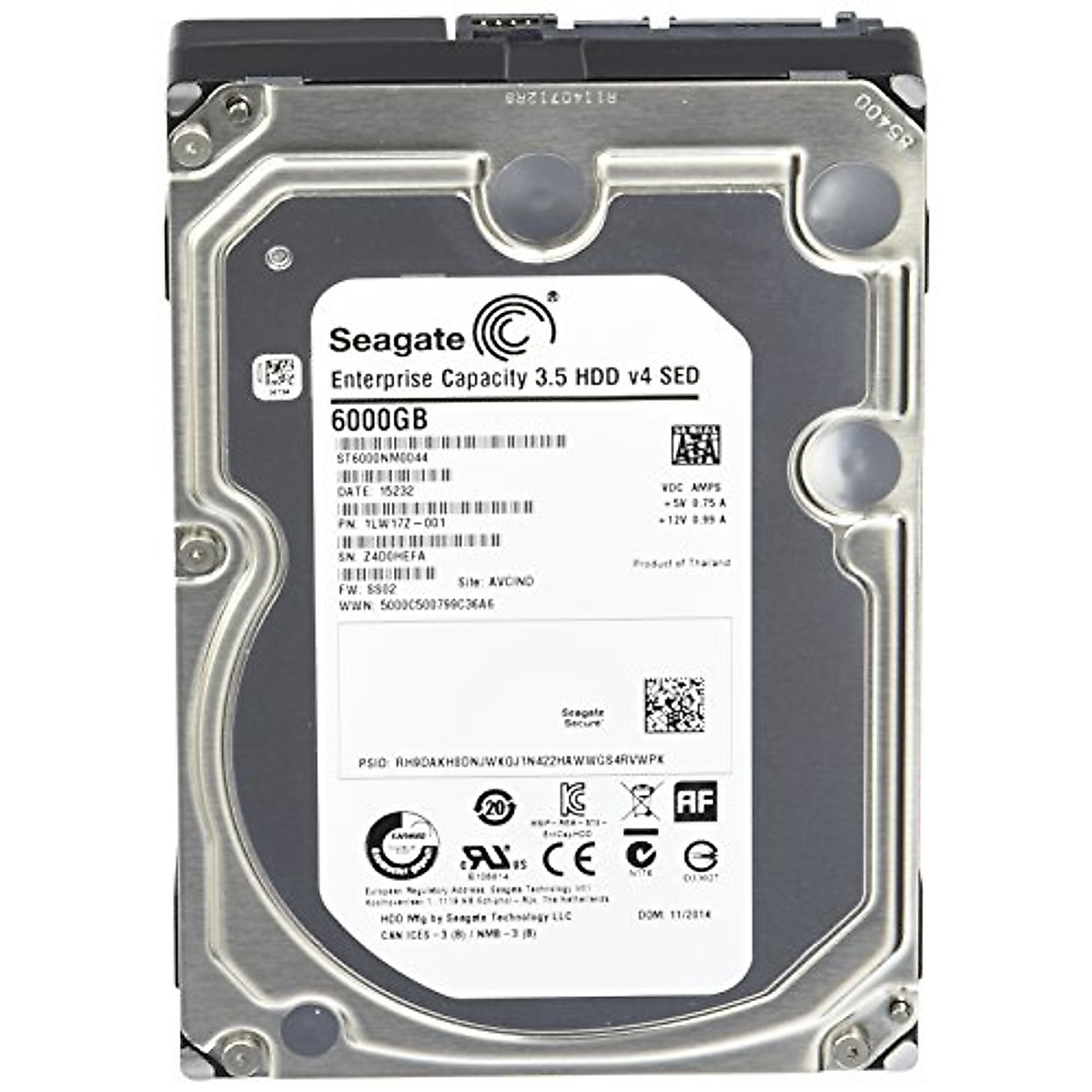 Seagate 6 TB 3.5" Internal Hard Drive ST6000NM0044