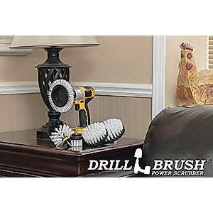Drill Brush Power Scrubber Soft White Attachment Set - Windshield Cleaner - Soft Scrub Brush for Glass – Auto Detailing Brush Kit - Car Carpet Power Scrubber - Interior Cleaning - Car Wash Accessories