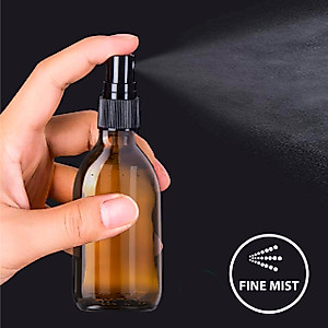 AMD Envases 4oz Amber Glass Spray Bottles - Glass Spray Bottles for Essential Oils - 4 oz Glass Spray Bottle - Glass Spray Bottles 4 oz - Dark Glass Spray Bottle - Amber Spray Bottle - 4 ounce