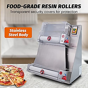 Hakka Pizza Dough Roller Sheeter - Professional Grade with Adjustable Thickness and Size, 370W, 110V