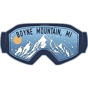 Boyne Mountain Michigan Ski Adventures Souvenir 2 Inch Vinyl Decal Sticker Goggle Design