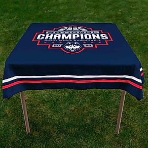 College Flags & Banners Co. Connecticut Huskies 2024 Basketball National Champions Logo Tablecloth or Table Overlay