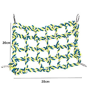 YIYU Masked Pet Toy Cotton Rope Net Ferret Macaw Parrot Swing Rope Hamster Climb Net Hanging Net Bird Toy Pet Supplies Climbing Ladder