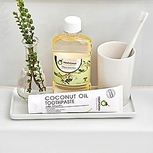 Tropicana Extra Virgin Coconut Oil Toothpaste (NO FLUORIDE) for good oral health, teeth and gums. no bad breath fresh breath (Natural organic product with a light, soothing scent) 100g.