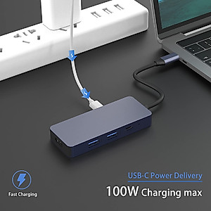 USB C Hub HOPDAY USB C to HDMI Dual Monitor USB C Adapter with 4K HDMI, 100W PD Charging, USB 3.0/2.0, SD/TF Card Reader Lenovo Laptop,Surface Pro