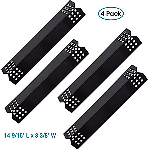 Replacement Parts for Grill Master 720-0697 BBQ Grill, Burners and Heat Plates Replacement for Grillmaster 720-0697, 4-Pack Replacement Porcelain Steel Heat Plates Heat Deflectors and Burner Tubes