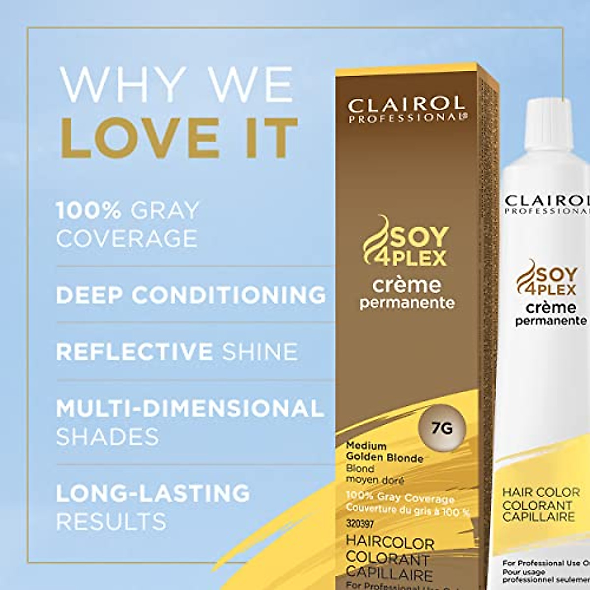 Clairol Professional Permanent Crème Hair Color 7g Med Gold Blonde