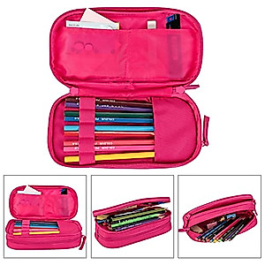 Custom Pencil Case Design Your Own Big Capacity Multifunction PersonalizedBox Bag for Students Stationery,School,Office Pink, One Size
