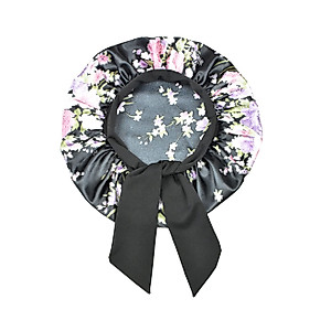 Silk Bonnet Satin Bonnet for Sleeping Curly Hair Cover Sleep Cap Silk Night Caps for Women Large Silk Sleep Bonnet with Tie