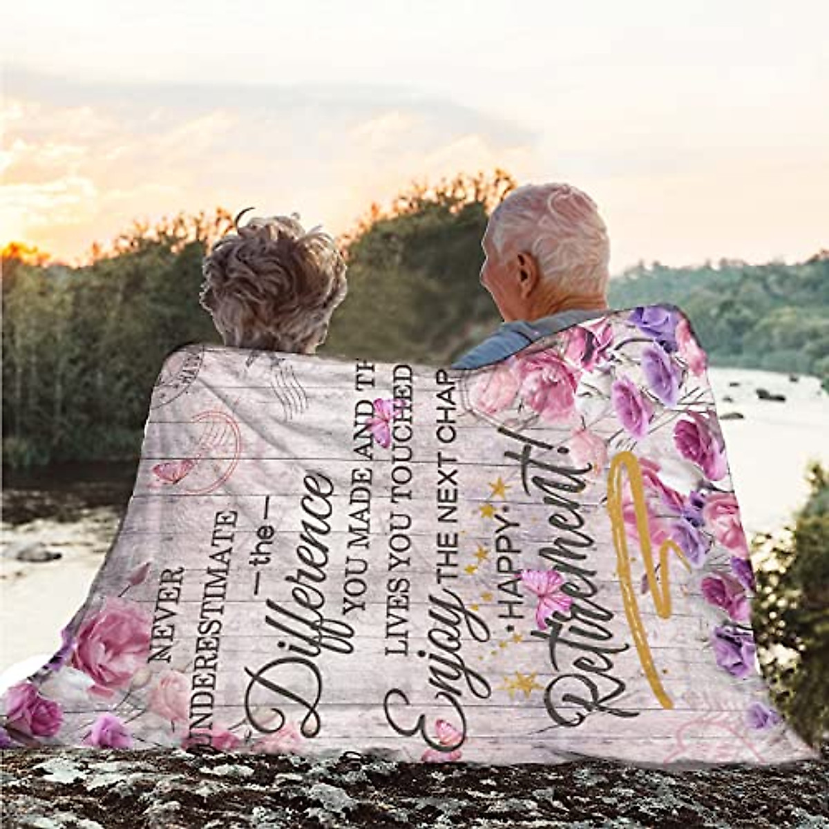Retirement Gifts for Women 2022 Blanket 60"×50", Happy Retirement Gifts for Nurses Teachers Mom Wife Female, Retired Gifts for Women, Farewell Gifts for Coworkers Boss, Funny Retirement Throw Blankets