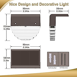 Solar Deck Lights, 6 Pack Solar Fence Step Lights Outdoor Waterproof LED Solar Fence Lights for Patio, Stairs,Yard, Garden Pathway, Step and Fences, 10 Lumens, Warm White/Color Changing Lighting