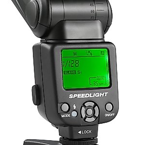 K&F Concept Camera Flash Speedlite with LCD Display, External Flash Speedlite Compatible with Canon Nikon Sony Olympus Pentax DSLR & Digital Cameras with Single-Contact Hot Shoe