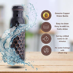 STAGLIFE Pure Copper Water Bottles for Drinking Water for Men Women - Copper Water Bottle Drinking Jug - Copper Vessel Dispenser with Ayurveda Benefits for Sports Fitness Yoga - 33 Ounces