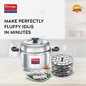 TTK Prestige PRID6 Cooker, 5Plates + 1 Mini Idli Plate, SILVER