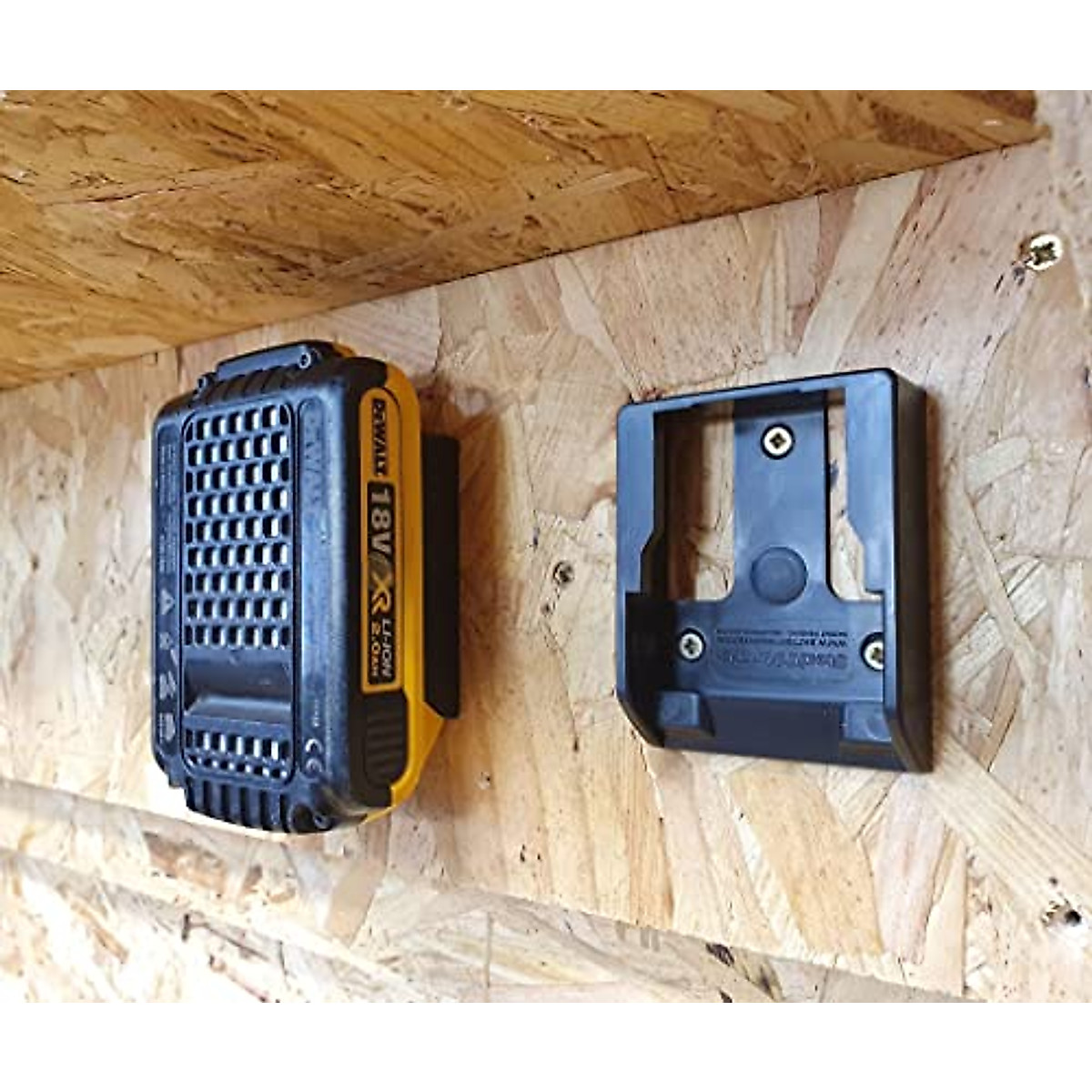 StealthMounts DeWalt Battery Holders 20v/60v | Cordless Battery Mounts for DeWalt Power Tools | 6 Pack | DeWalt Battery Organizers (Yellow)