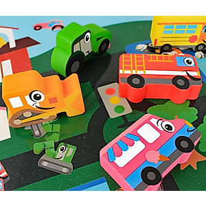 Potty Time Adventures Potty Training Chart for Toddlers by Lil ADVENTS - 14 Wooden Stacking Block Toys - Potty Training Advent Game, Behavior Reward Chart, Car Stickers, Activity Board - Busy Vehicles