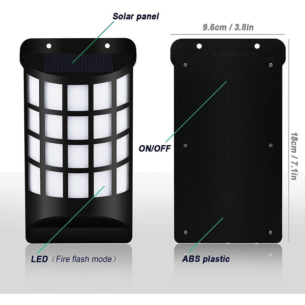 Solar Flame Lights Outdoor Waterproof Flickering Flame Solar Lights Dark Sensor Auto On/Off 66 LED Solar Powered Wall Mounted Night Lights Lattice Design for Garden Pathway Patio Deck Yard (4Pack)