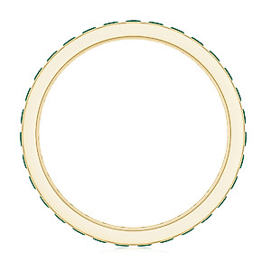 Rosec Jewels Emerald Eternity Band Ring for Women, AAA Quality, Certified Natural Emerald Anniversary Ring - Ready To Gift, 14K Yellow Gold, Size:US 9.00