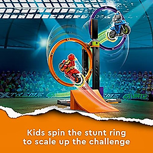 LEGO City Stuntz Spinning Stunt Challenge 60360, 1 or 2 Player Tournaments with Flywheel-Powered Motorcycle Toys for Kids, Boys & Girls 6 Plus Years Old, Fun Gift Idea